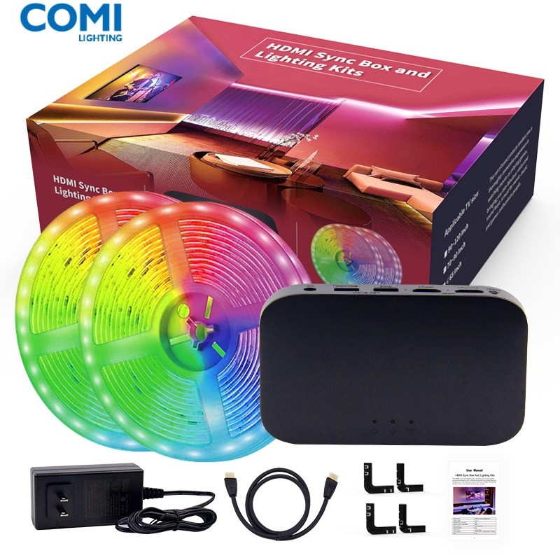 Kotak Sinkronisasi HDMI Kit Lampu Sekitar Kontrol Sinkron Untuk Game TV